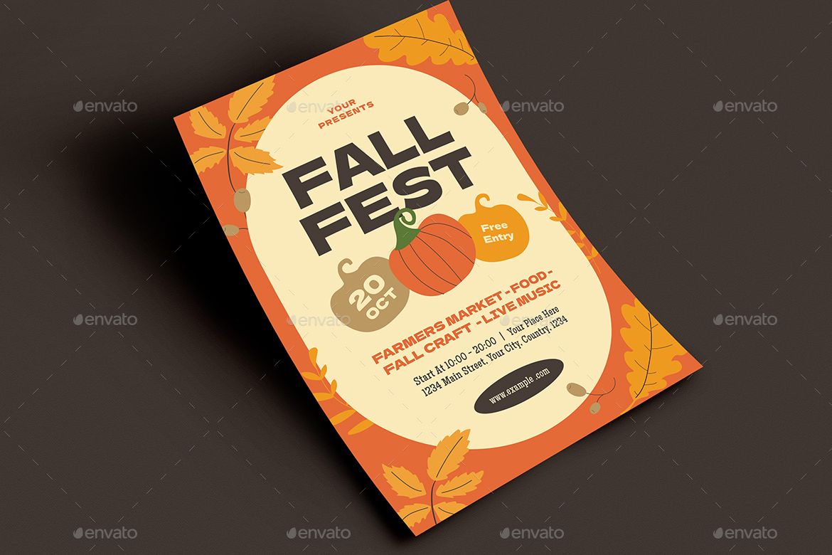 Fall Festival Event Flyer Template, Print Templates | GraphicRiver