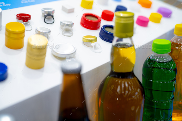 Caps packaging concept. Bottle caps and closures packaging design ...