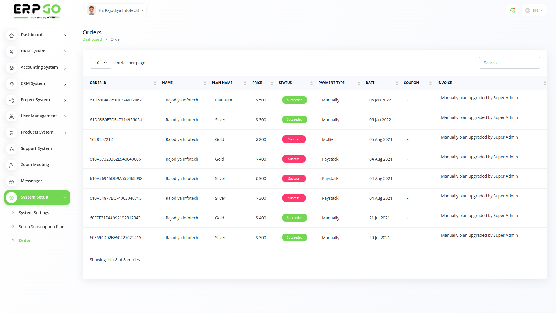 ERPGo SaaS - All In One Business ERP With Project, Account, HRM, CRM ...