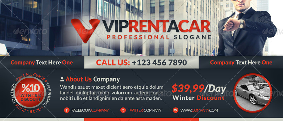 Rent A Car Business Billboard & Roll-Up, Print Templates | GraphicRiver