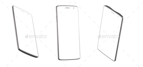 Phone frame with blank display isolated templates, phone different ...