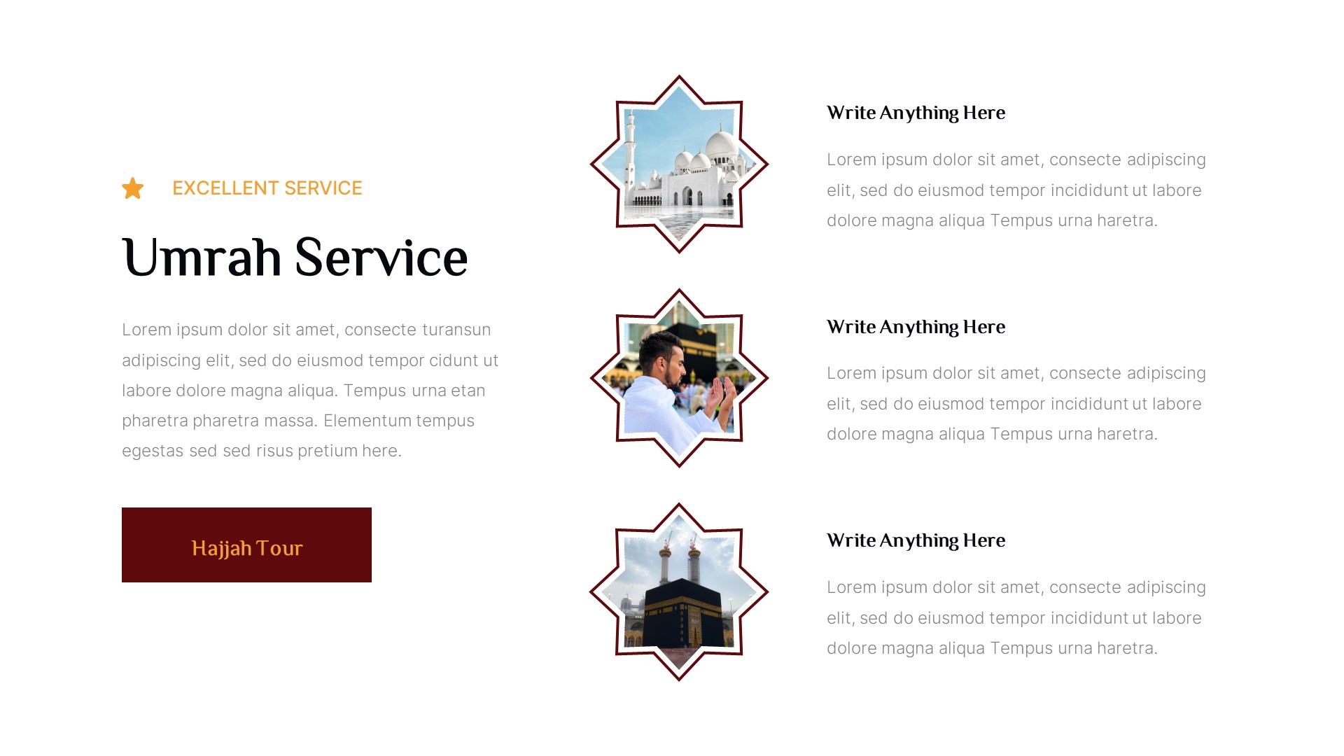 Hajjah - Umrah & Hajj Tour Google Slides Template, Presentation Templates