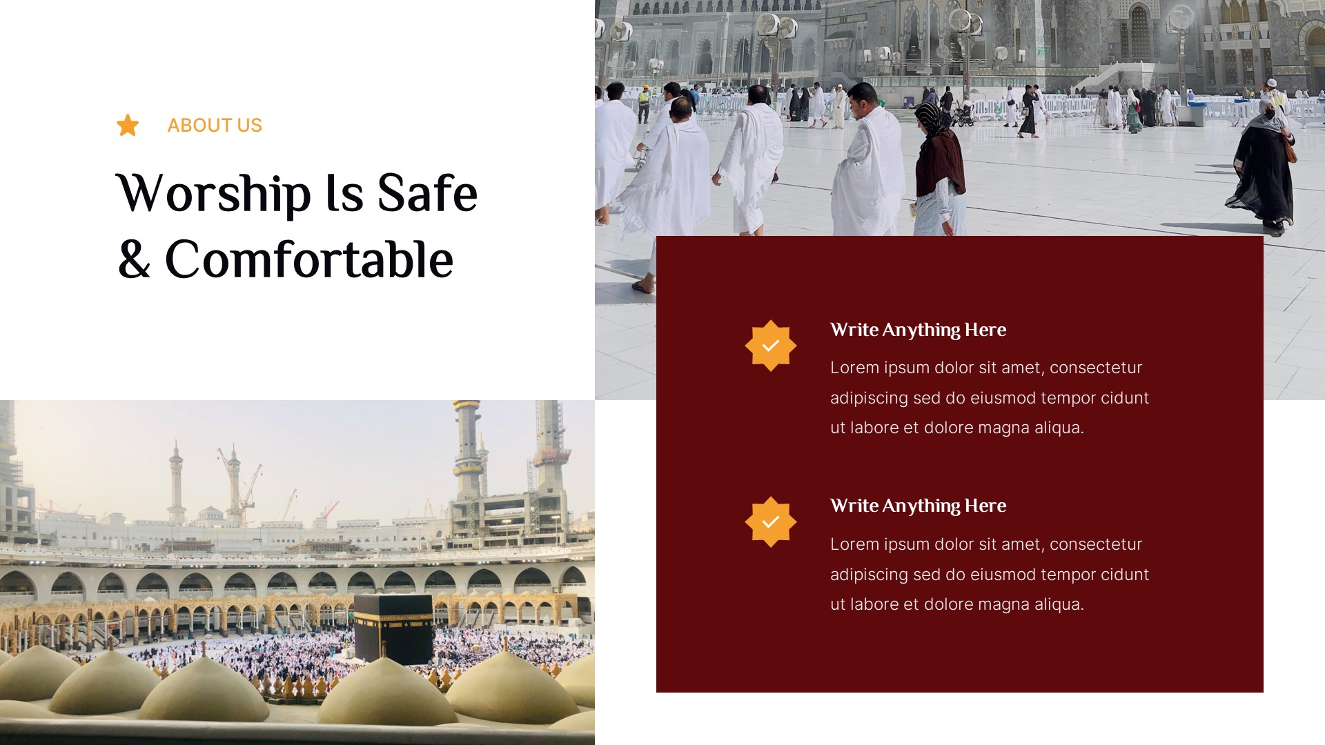 Hajjah - Umrah & Hajj Tour Google Slides Template, Presentation Templates