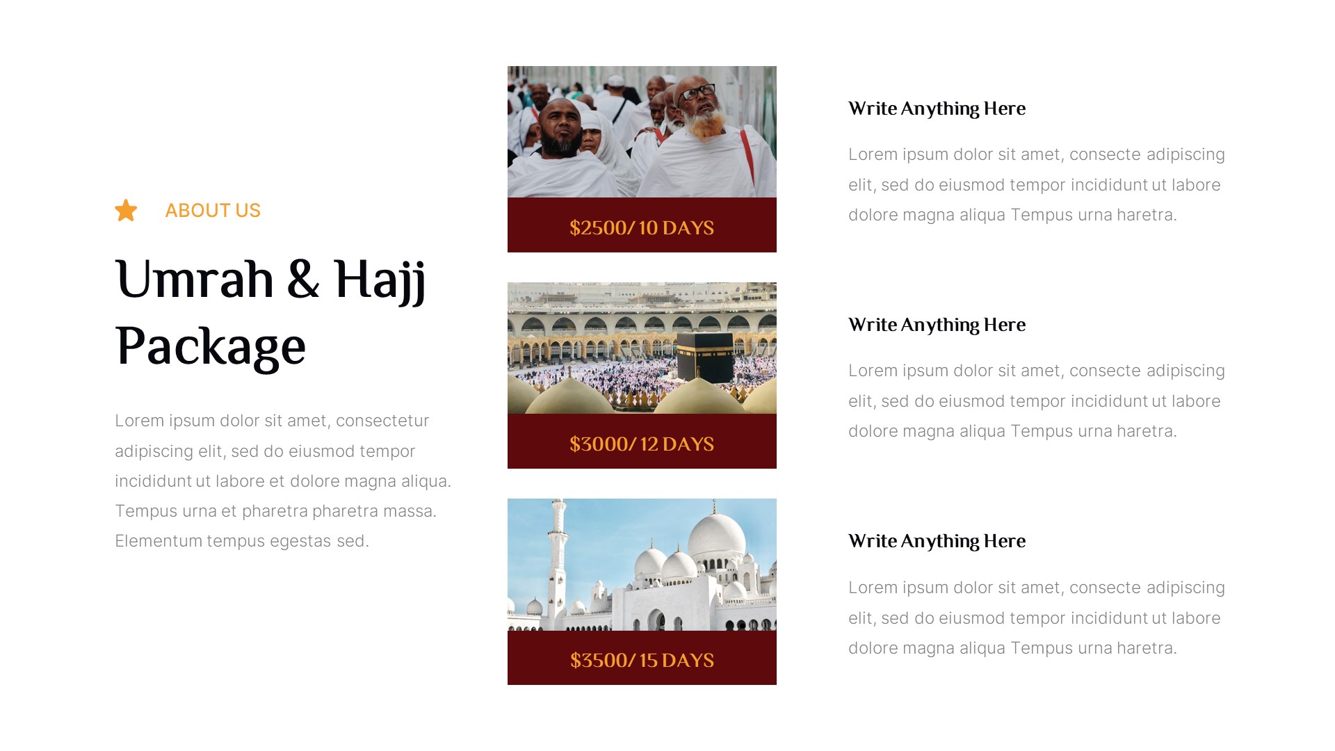 Hajjah - Umrah & Hajj Tour Google Slides Template, Presentation Templates