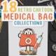 Traditional Medical Bag Cartoon Illustration with Varied Poses and ...