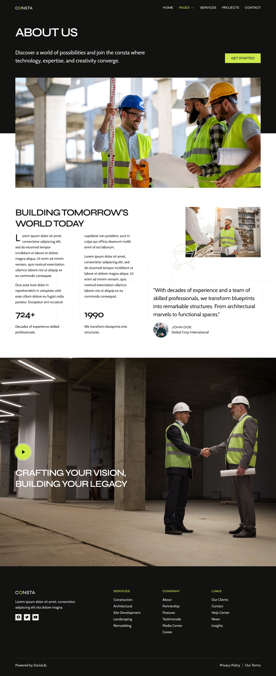 Consta - Construction & Building Company Elementor Template Kit by sociolib
