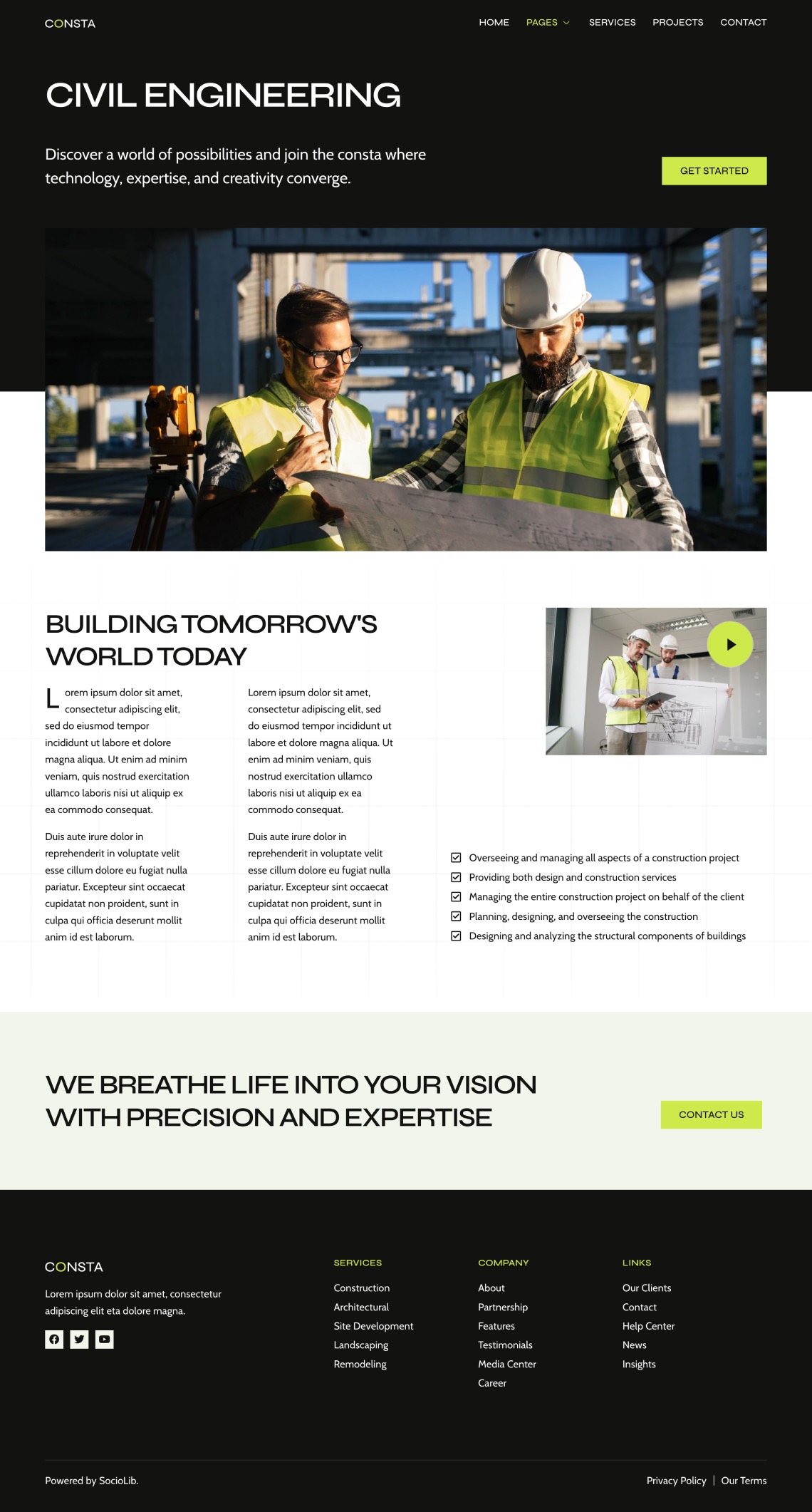 Consta - Construction & Building Company Elementor Template Kit by sociolib