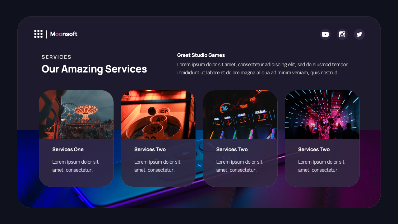 Moonsoft - Gaming Studio Google Slides Template, Presentation Templates