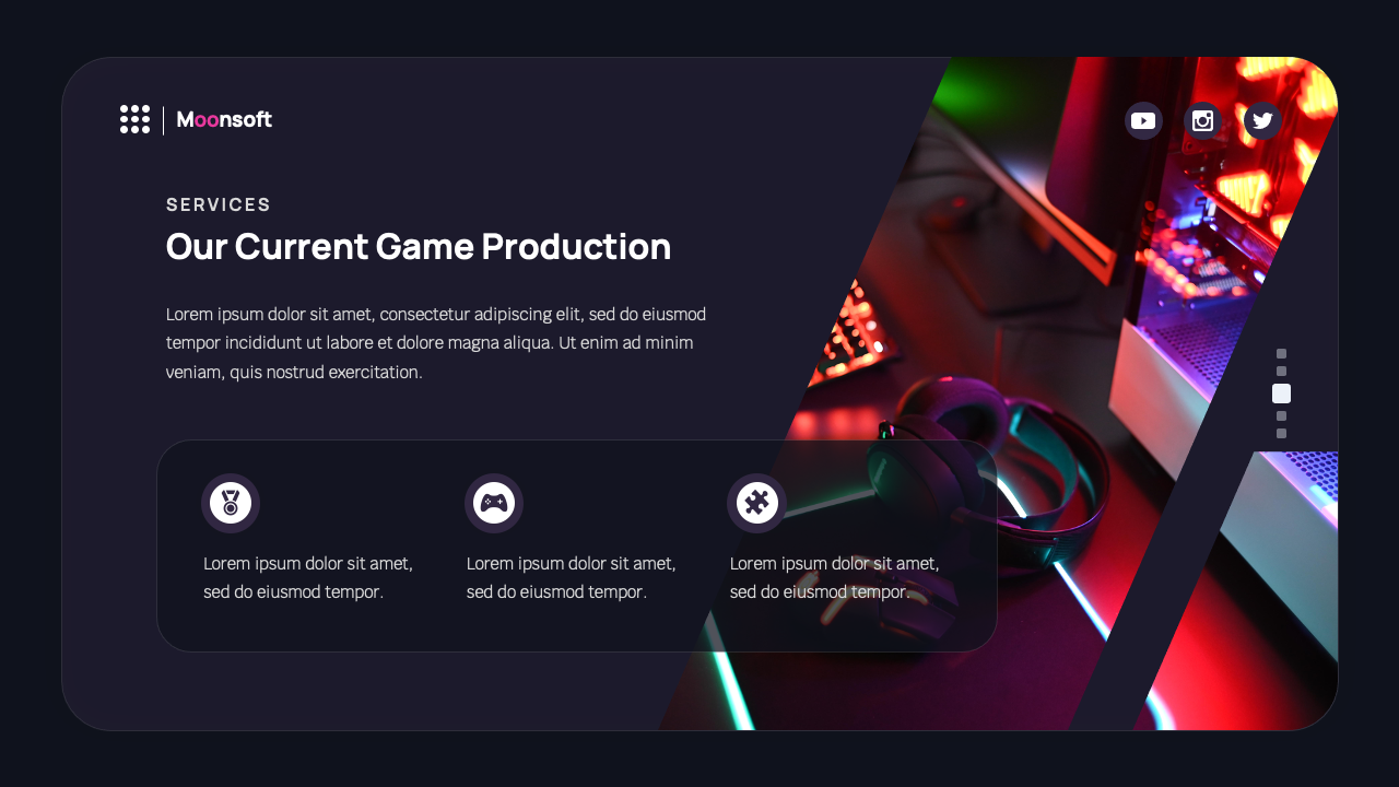Moonsoft - Gaming Studio Google Slides Template, Presentation Templates