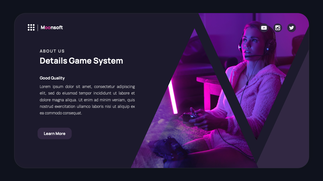 Moonsoft - Gaming Studio PowerPoint Template, Presentation Templates