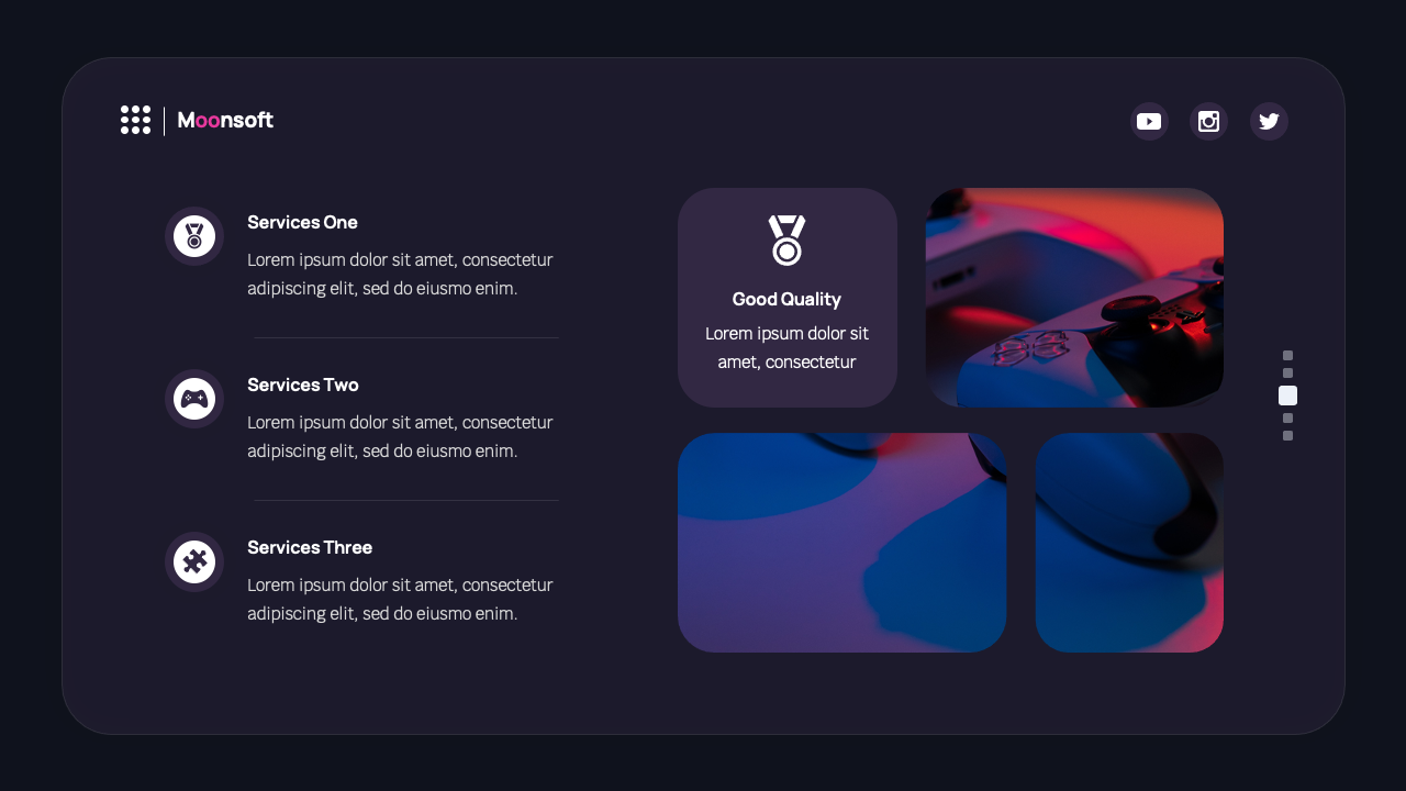 Moonsoft - Gaming Studio PowerPoint Template, Presentation Templates