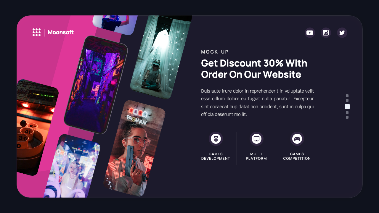 Moonsoft - Gaming Studio PowerPoint Template, Presentation Templates