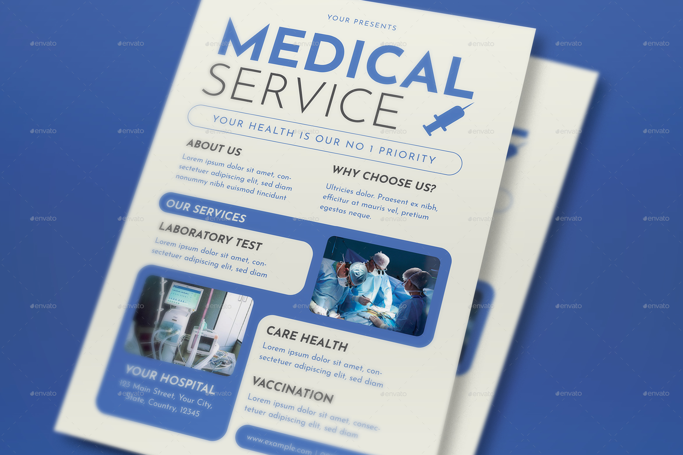 Beige Flat Design Medical Service Flyer Set, Print Templates | GraphicRiver