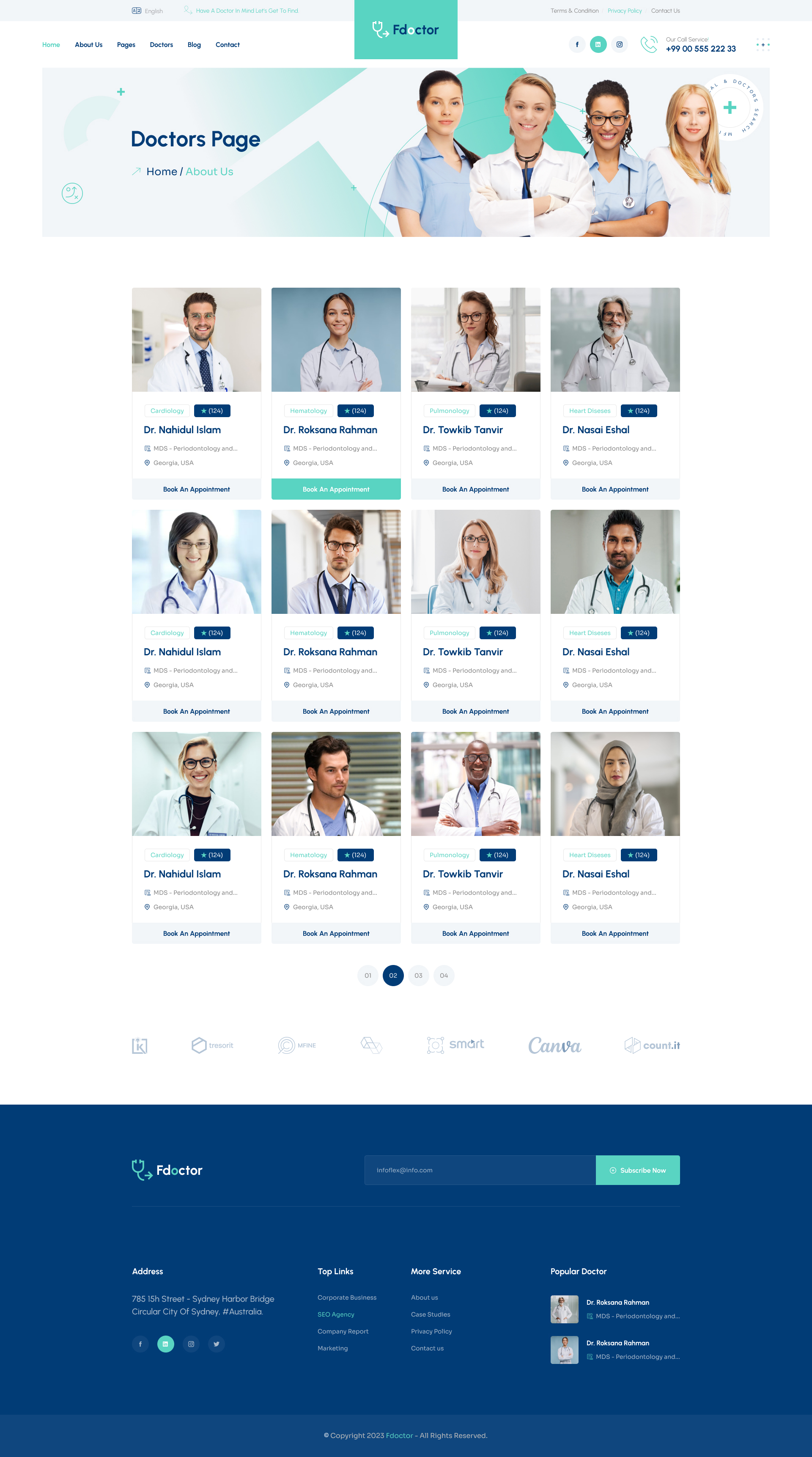Fdoctor - Medical & Doctors Directory Listing Figma Template by creativemela