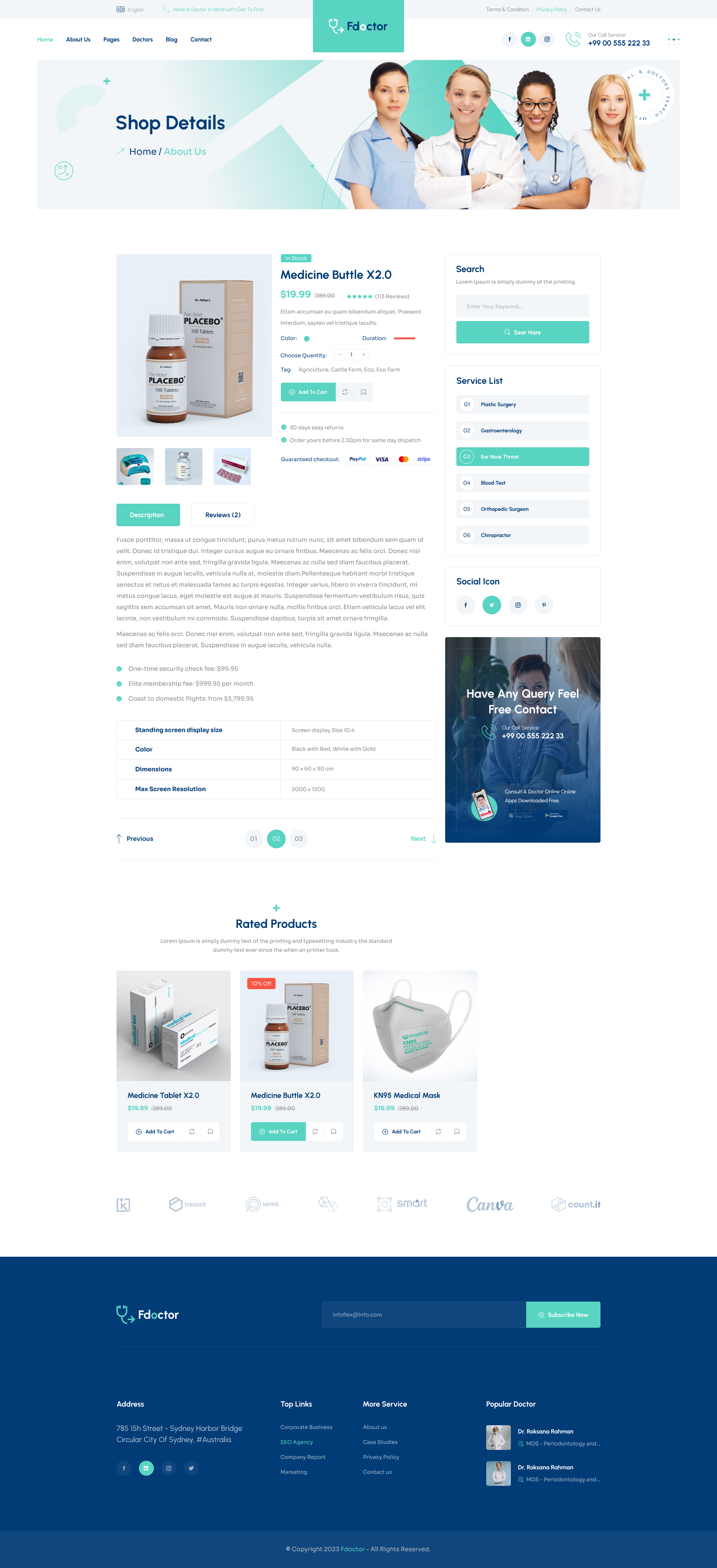 Fdoctor - Medical & Doctors Directory Listing Figma Template by ...