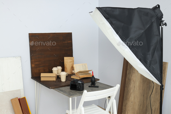 The photo studio is equipped for objective photography Stock Photo by ...