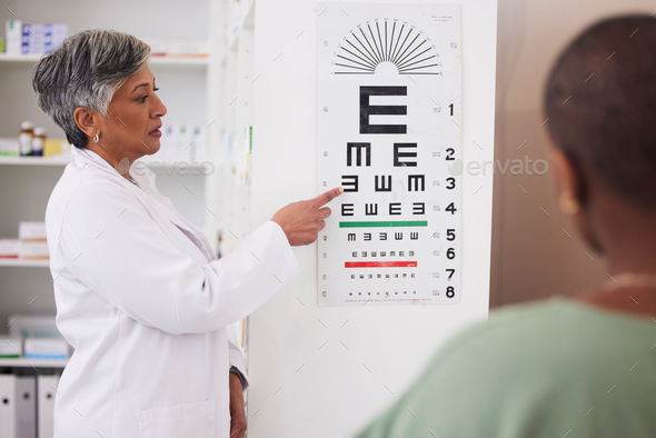 Eyesight test, optometry and vision, eye care and health with chart ...