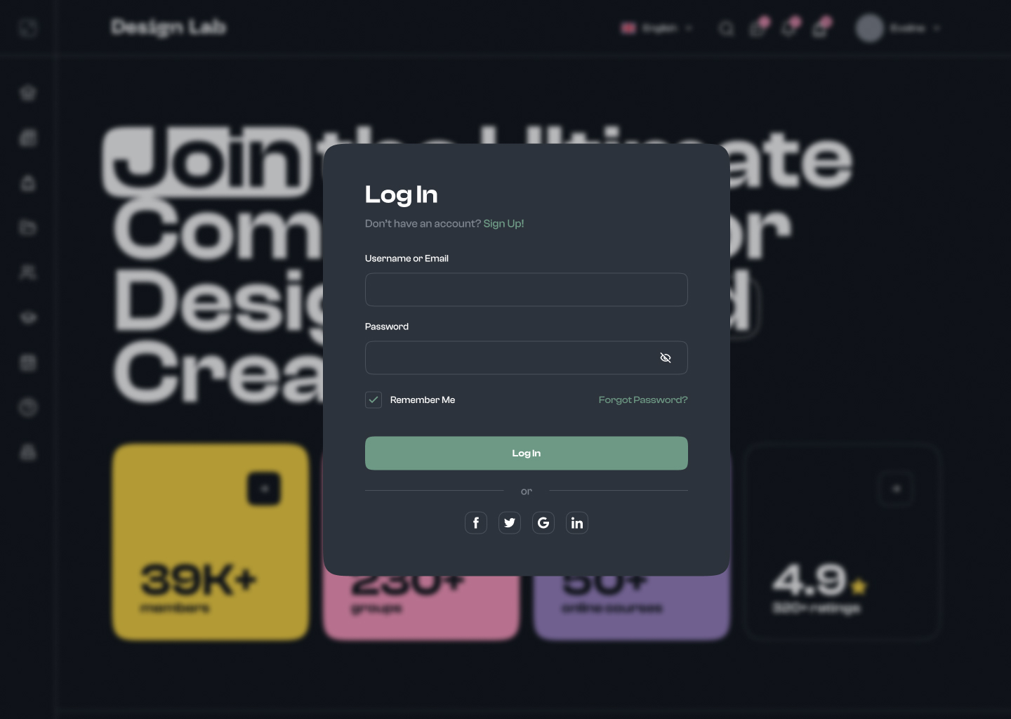 Design Lab - Social Network & Community Figma Template by Templines