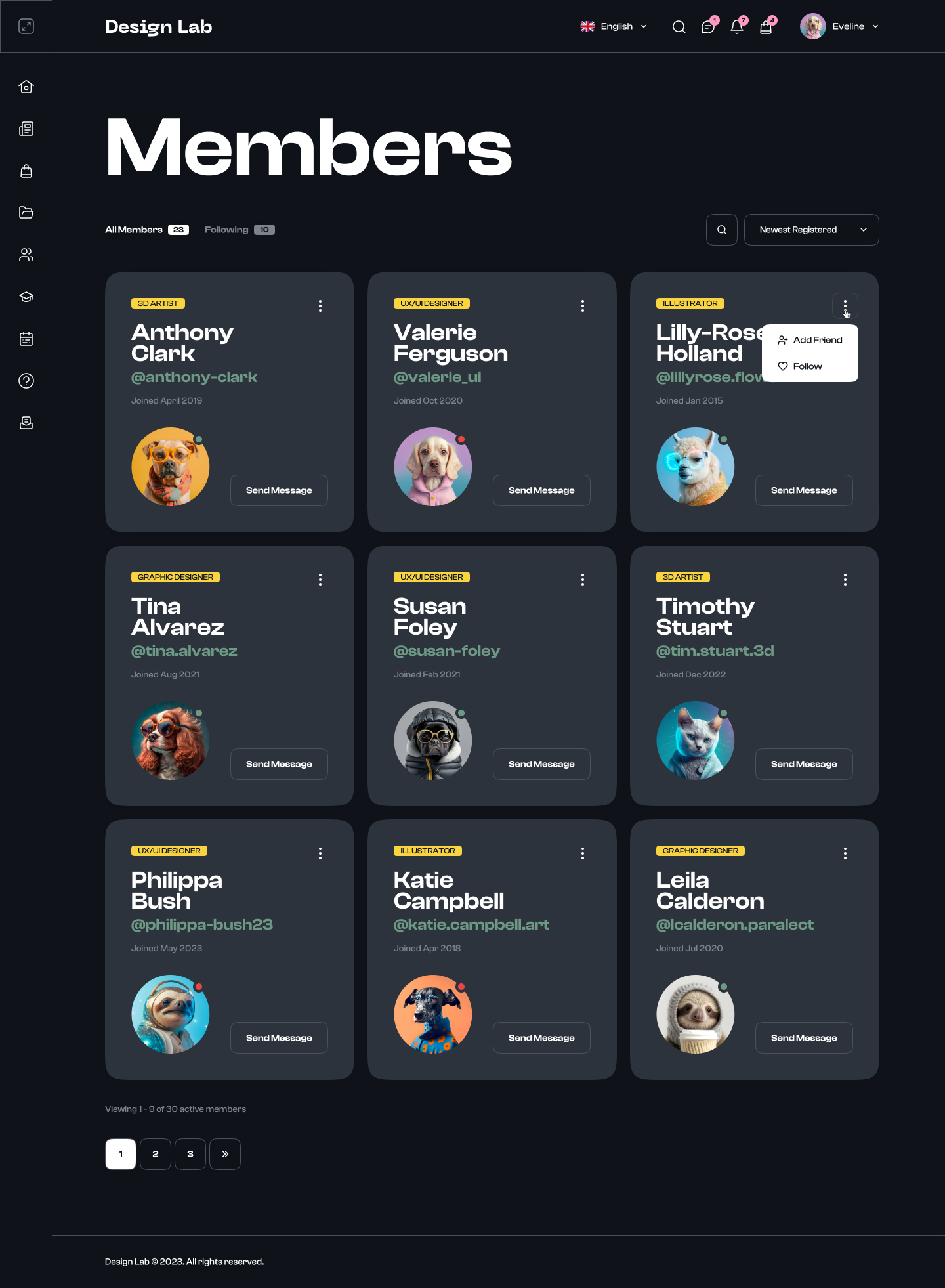 Design Lab - Social Network & Community Figma Template by Templines