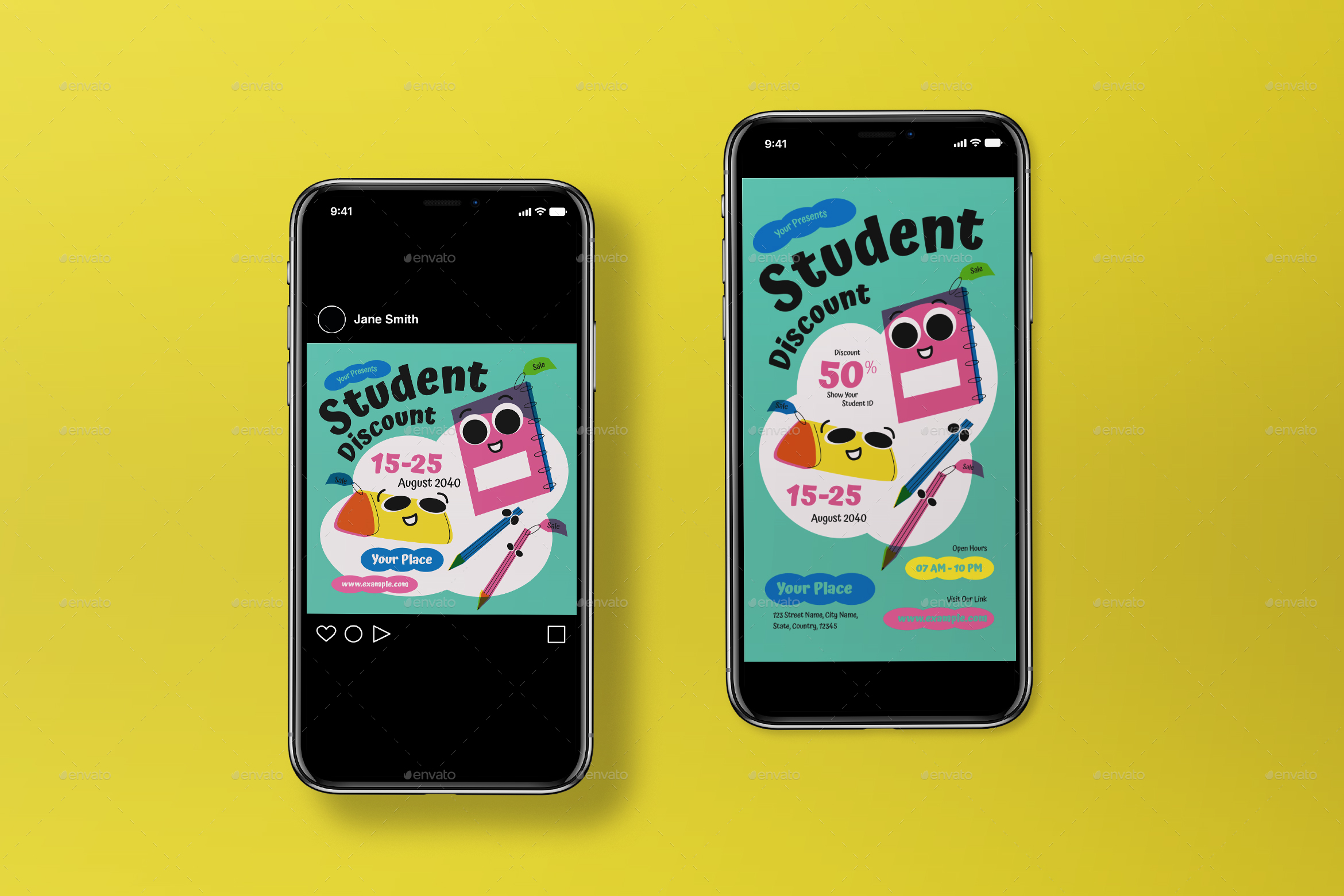 Tosca Doodle Student Discount Flyer Set, Print Templates | GraphicRiver