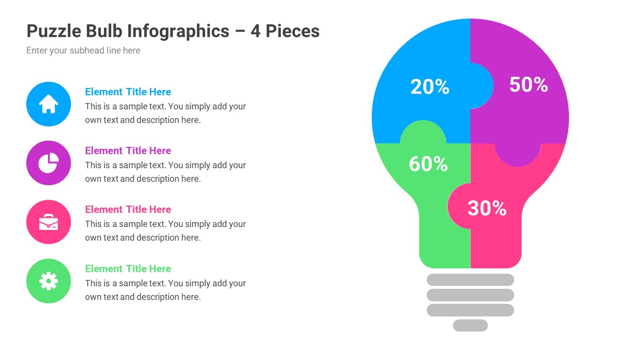Light Bulb Infographics PowerPoint Template, Presentation Templates