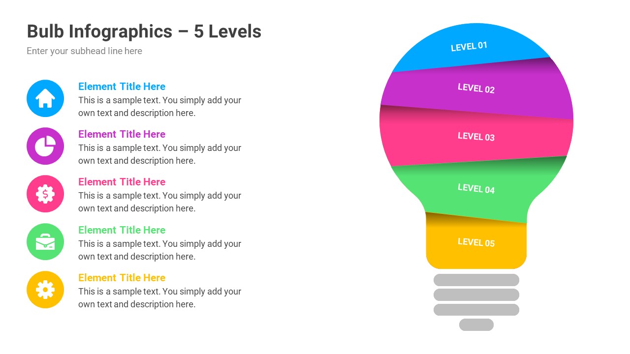 Light Bulb Infographics PowerPoint Template, Presentation Templates