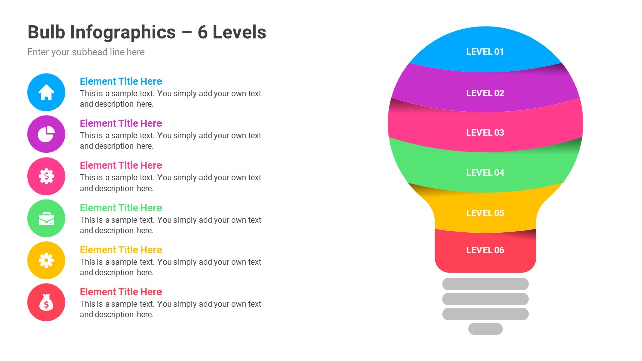 Light Bulb Infographics PowerPoint Template, Presentation Templates
