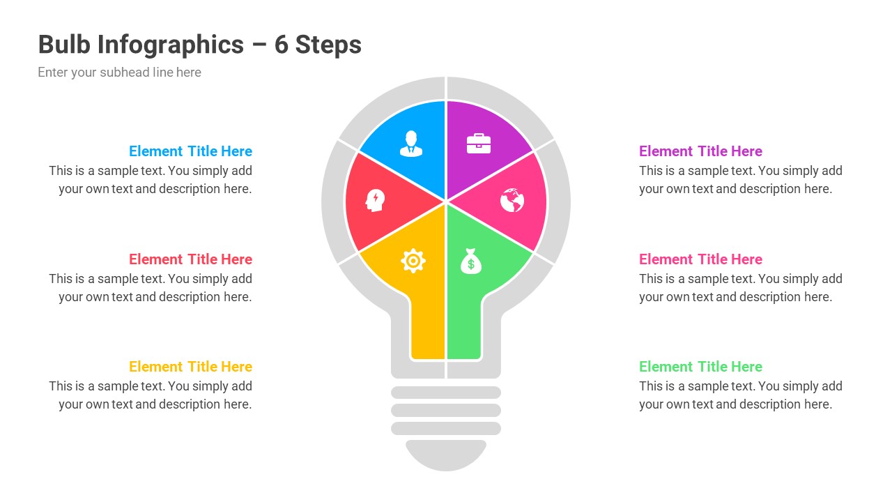 Light Bulb Infographics PowerPoint Template, Presentation Templates