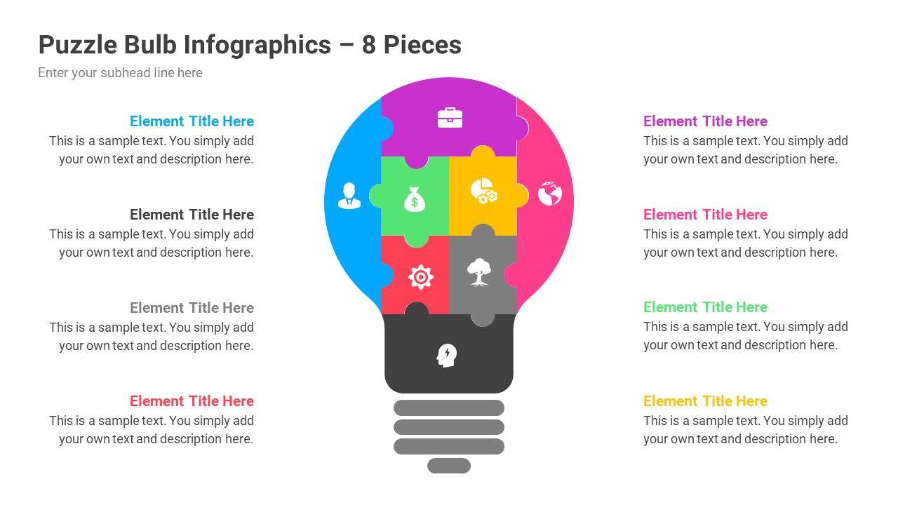 Light Bulb Infographics PowerPoint Template, Presentation Templates