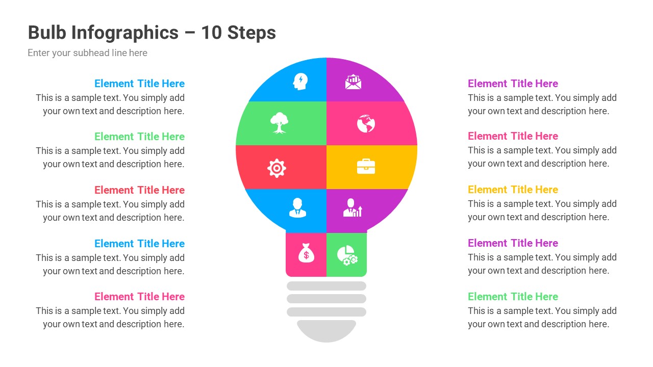 Light Bulb Infographics PowerPoint Template, Presentation Templates