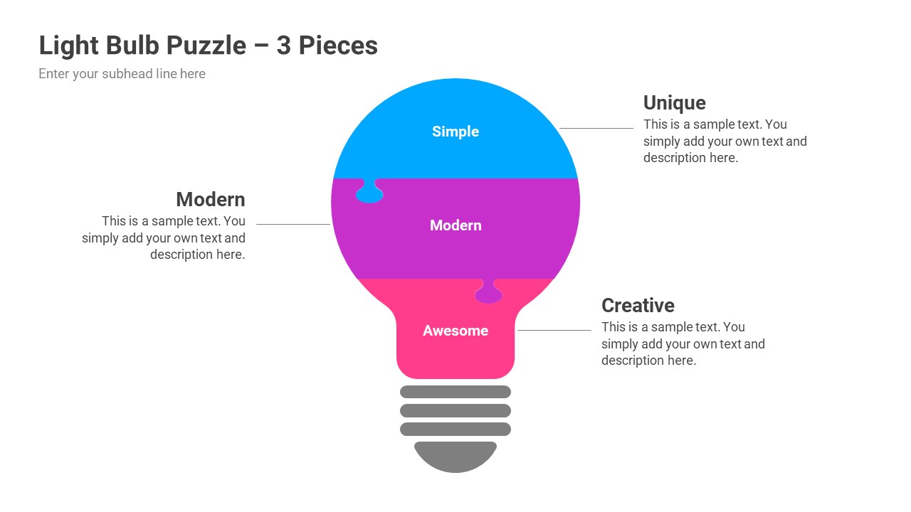 Light Bulb Infographics PowerPoint Template, Presentation Templates