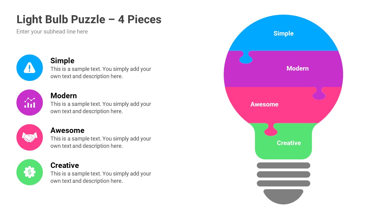 Light Bulb Infographics PowerPoint Template, Presentation Templates
