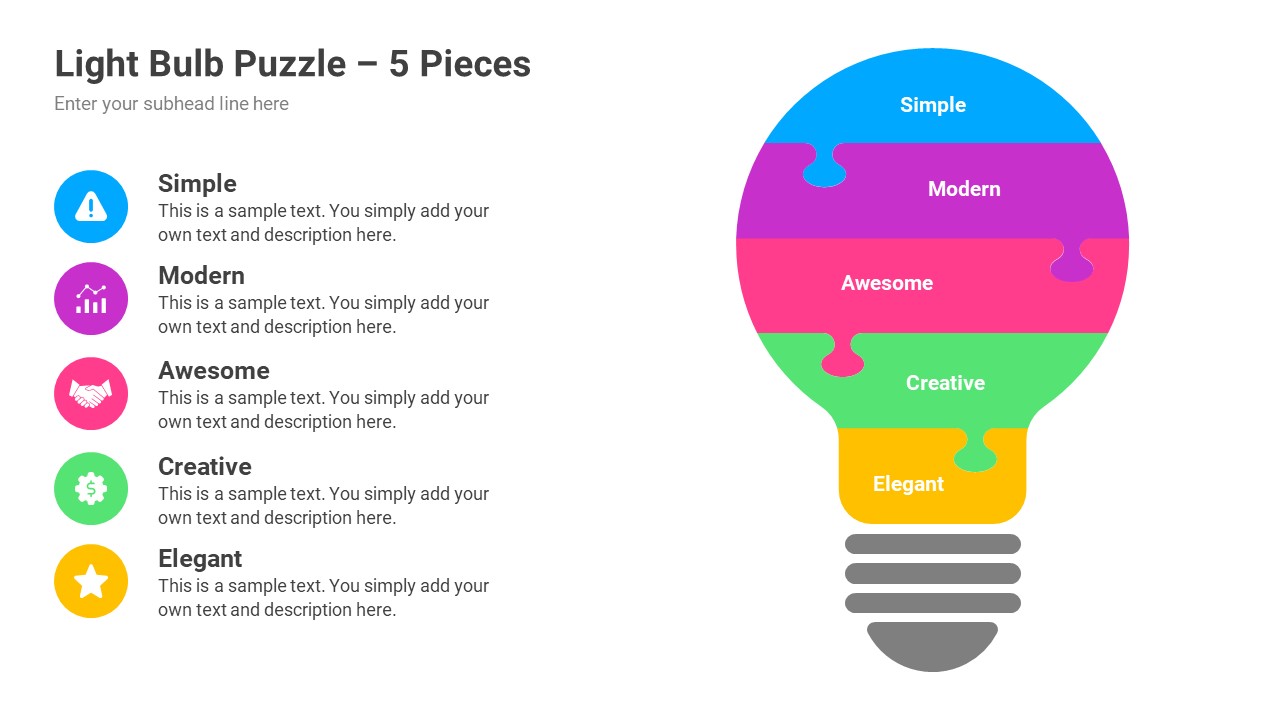 Light Bulb Infographics PowerPoint Template, Presentation Templates
