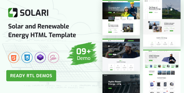 Solari - Ecology & Solar Energy HTML Template + RTL by reacthemes ...