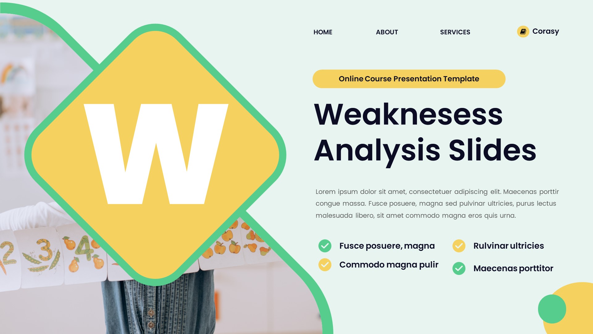 Corasy - Online Course Google Slides Template, Presentation Templates