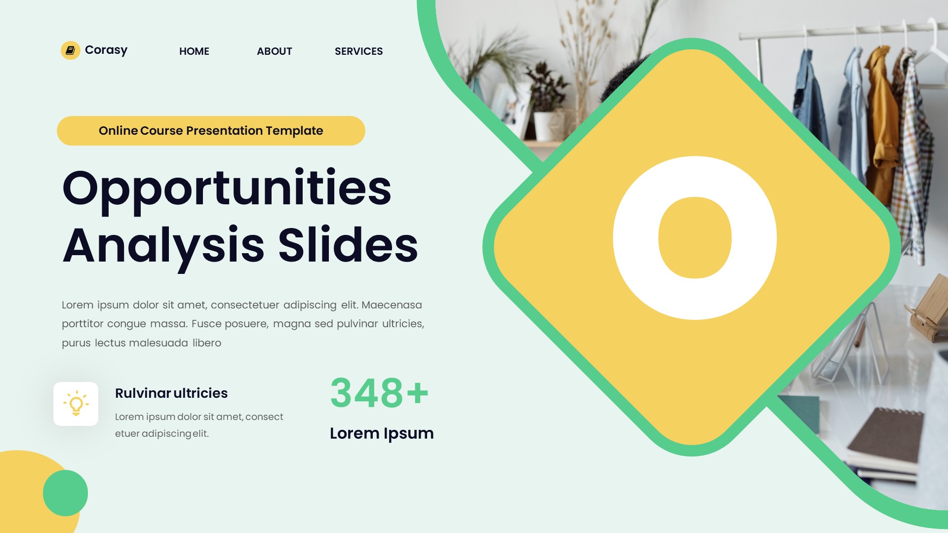 Corasy - Online Course Google Slides Template, Presentation Templates