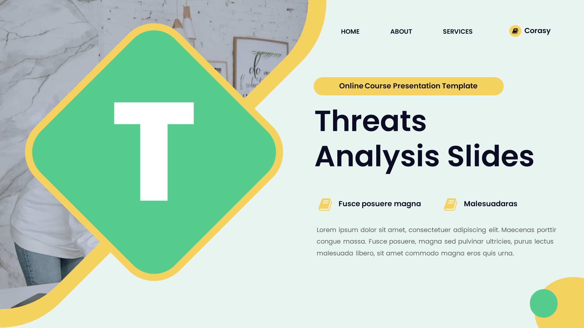 Corasy - Online Course Google Slides Template, Presentation Templates