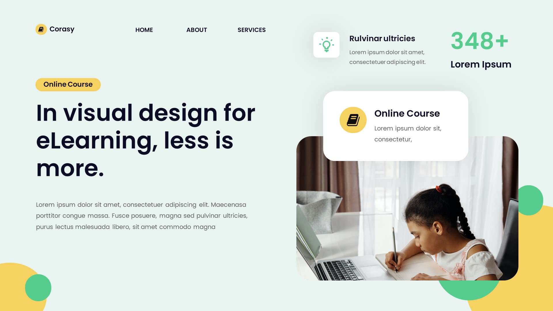 Corasy - Online Course Google Slides Template, Presentation Templates