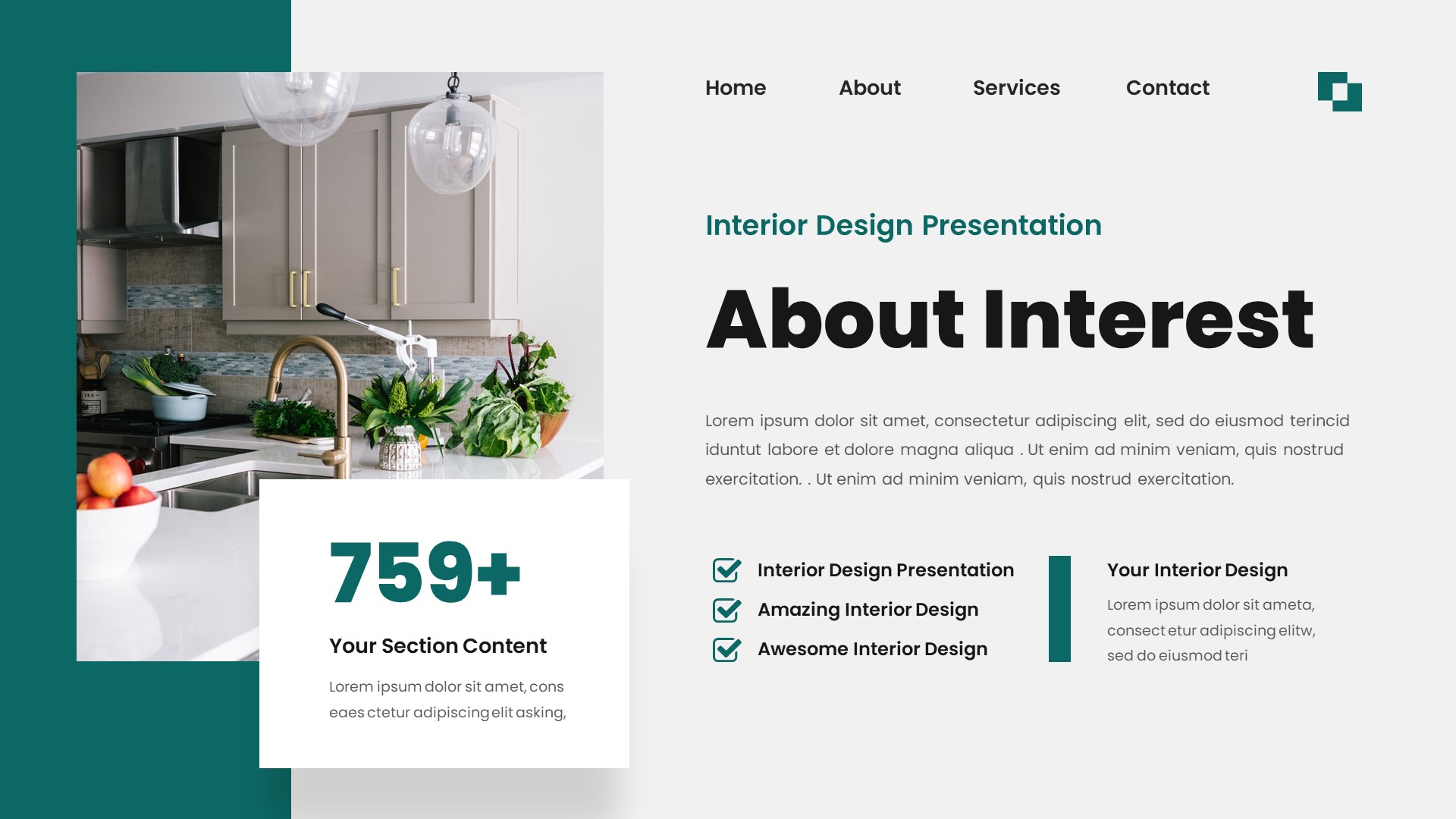 Interest - Interior Design Powerpoint Template, Presentation Templates