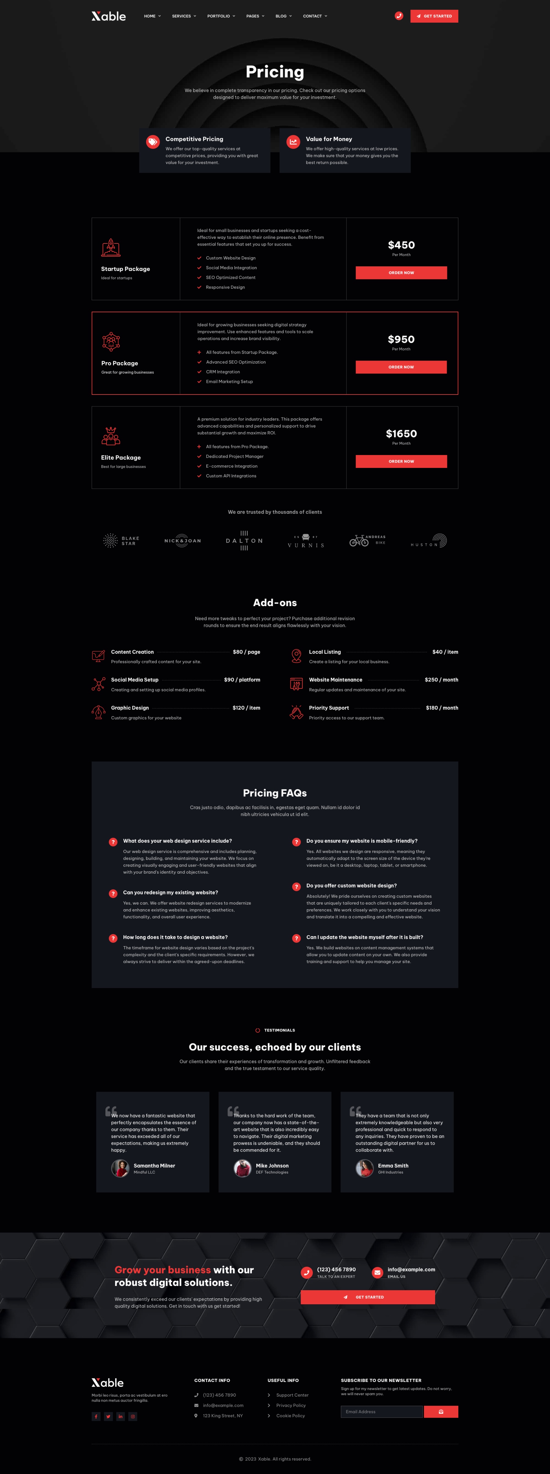 Xable - Dark Digital Agency Elementor Pro Template Kit by oxaart | ThemeForest