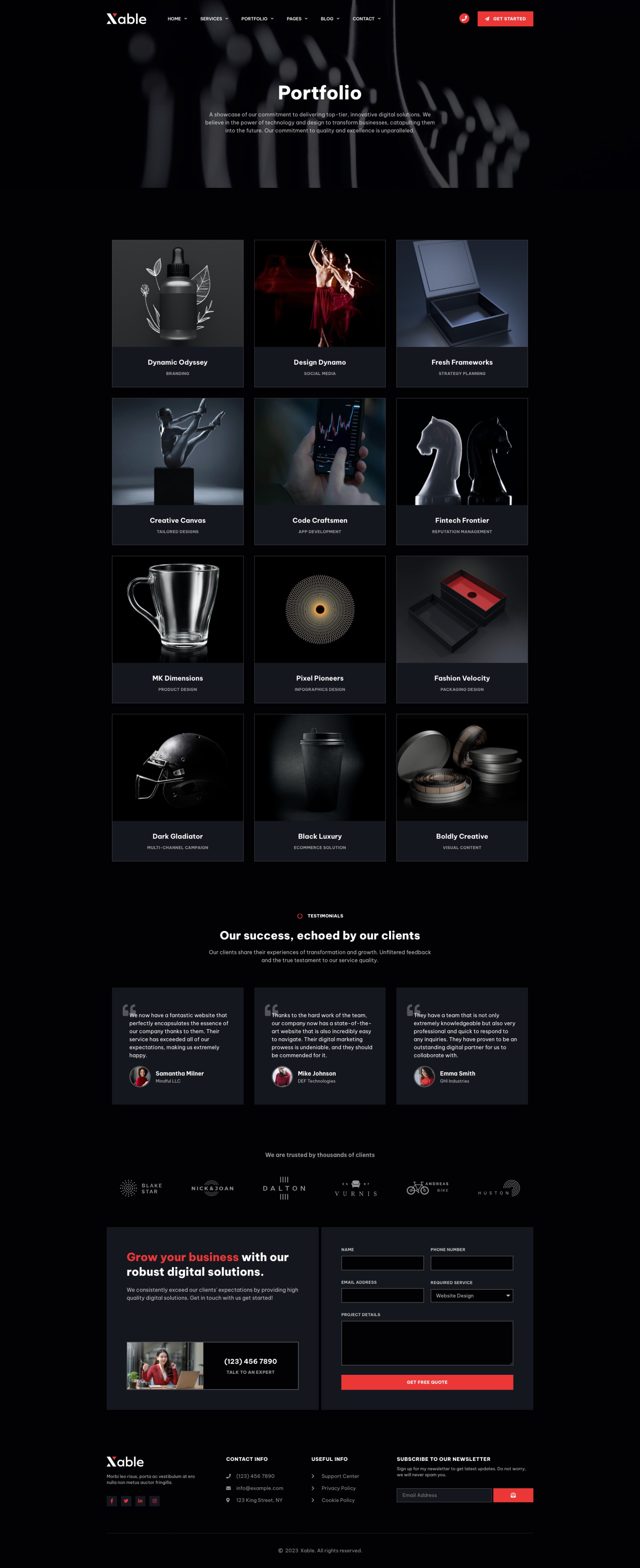 Xable - Dark Digital Agency Elementor Pro Template Kit by oxaart ...