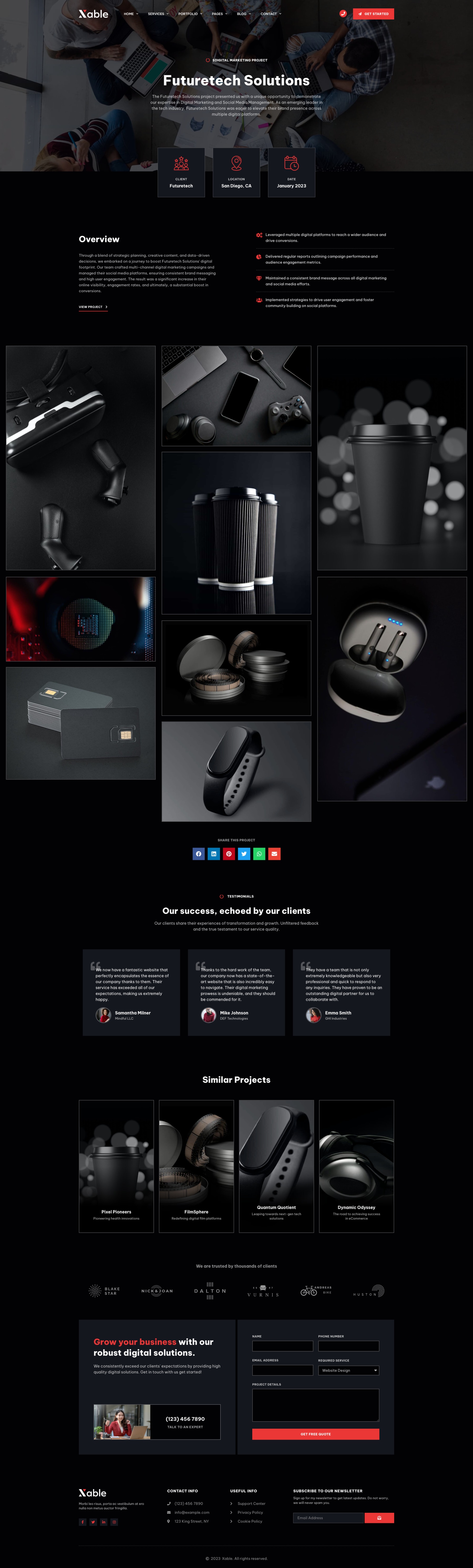 Xable - Dark Digital Agency Elementor Pro Template Kit by oxaart ...