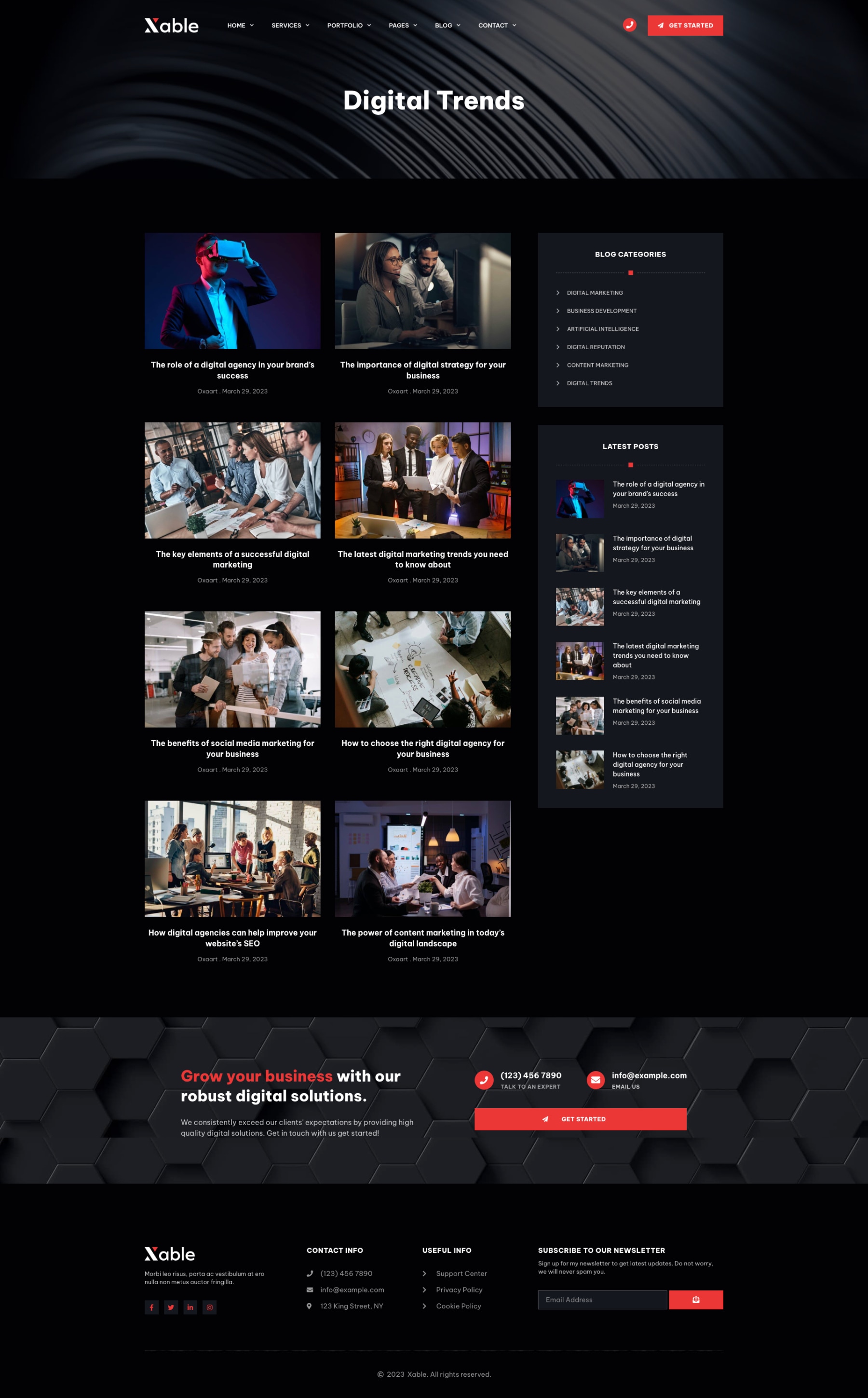 Xable - Dark Digital Agency Elementor Pro Template Kit by oxaart ...