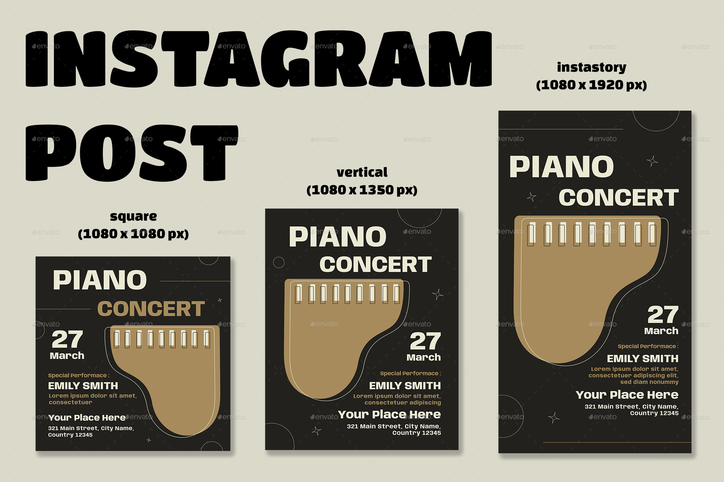 Piano Concert Flyer Set, Print Templates | GraphicRiver
