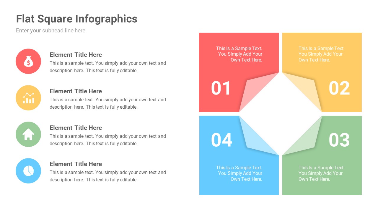 Square Infographics PowerPoint Template, Presentation Templates ...