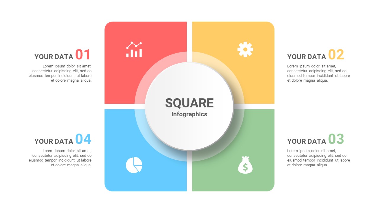 Square Infographics PowerPoint Template, Presentation Templates ...