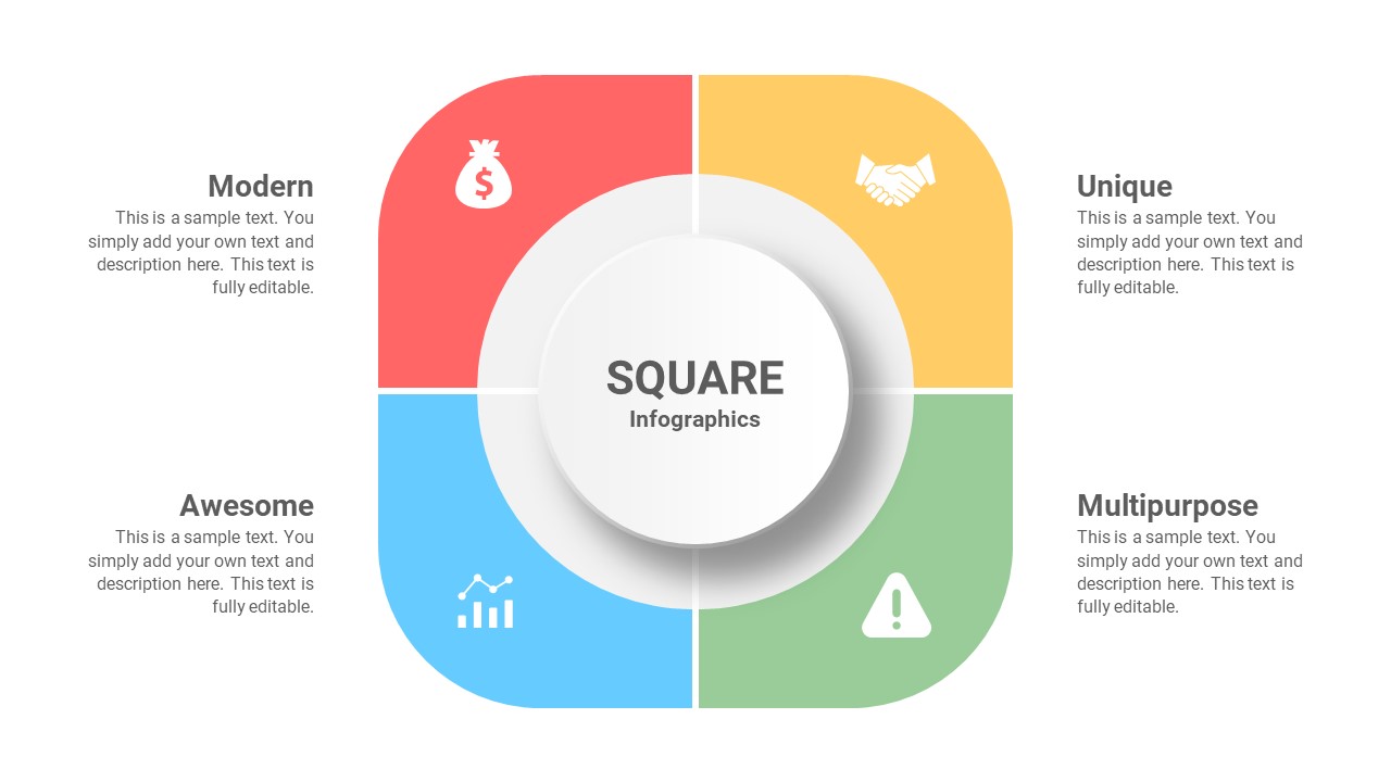 Square Infographics PowerPoint Template, Presentation Templates ...