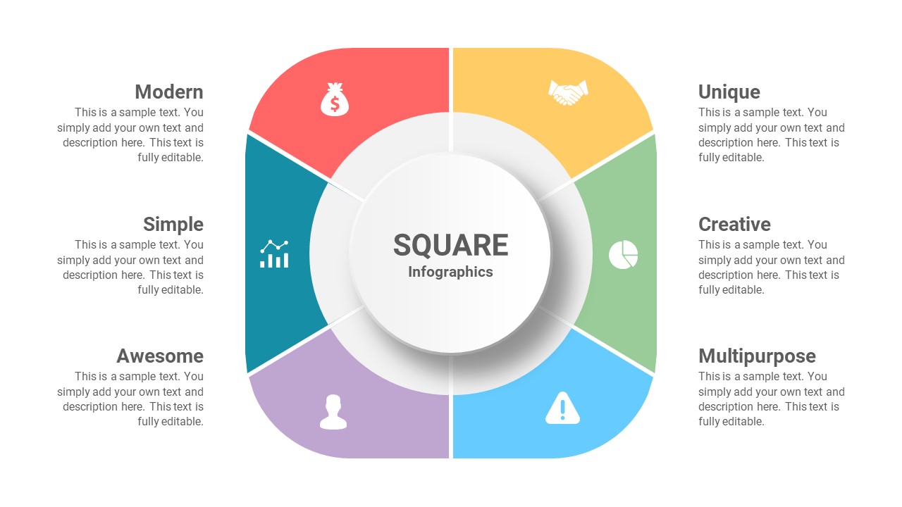 Square Infographics PowerPoint Template, Presentation Templates ...