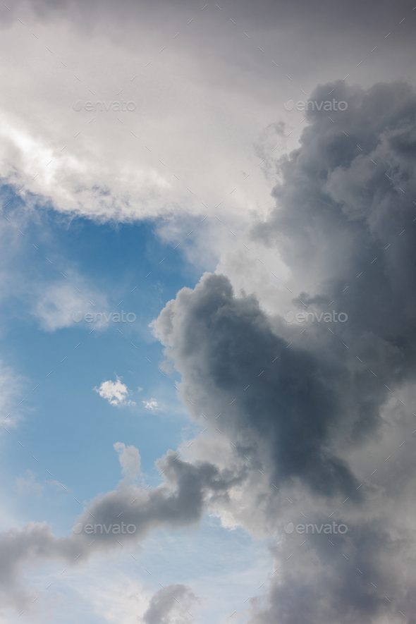 white storm clouds in sky background of nature. weather and climatic ...