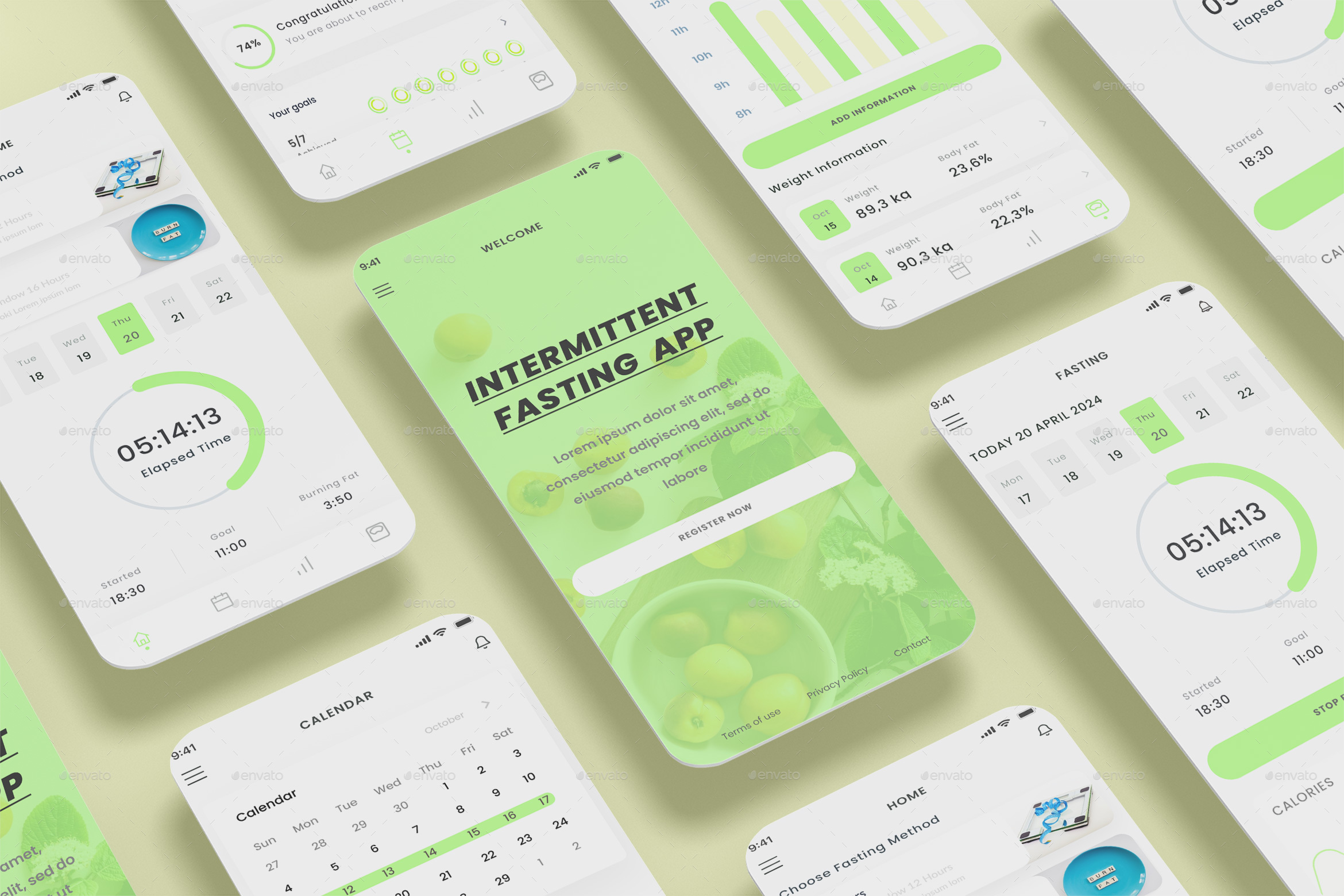 Intermittent Fasting Tracker, Diet & Weight Loss App, Web Elements